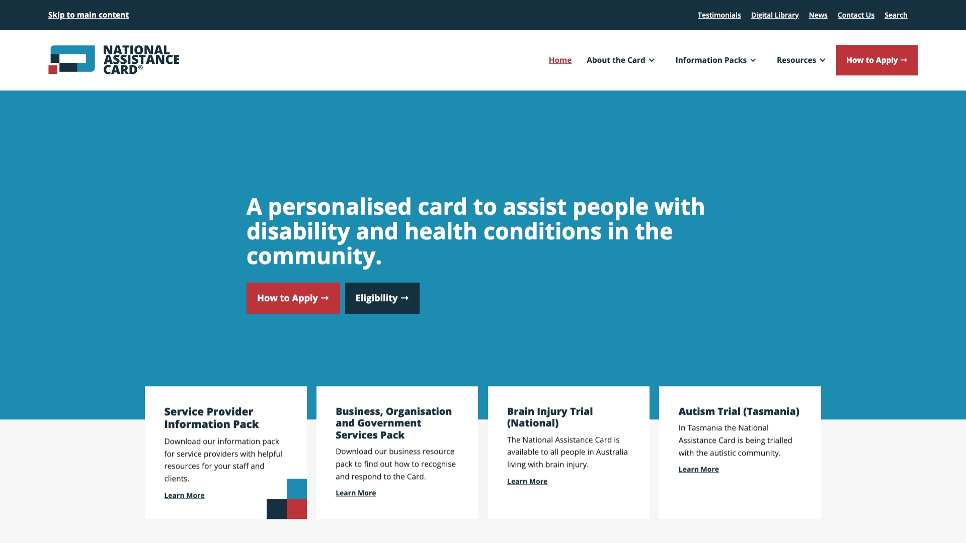 National Assistance Card - Not For Profit Web Design | Wakeford Digital