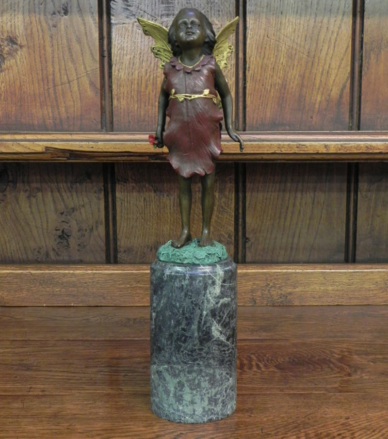 Bronze Emma fairy standing on marble base
