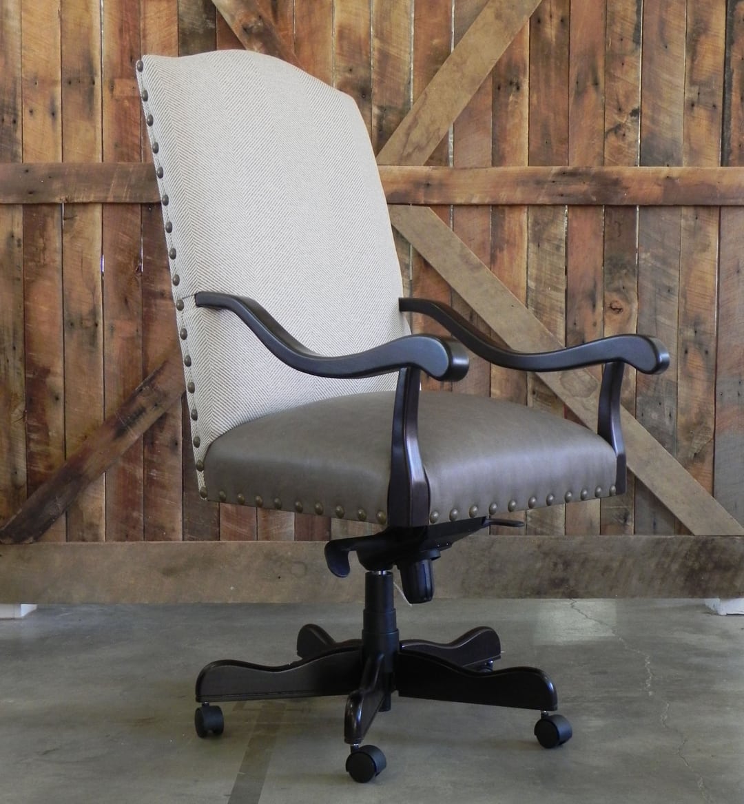 Walnut Leather Top Writing Table