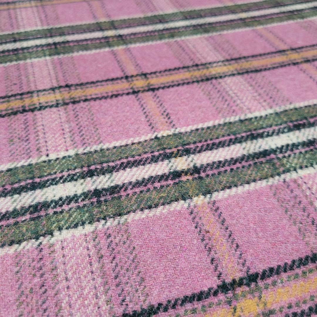 Berry & Sage Tartan Poly Wool Mix
