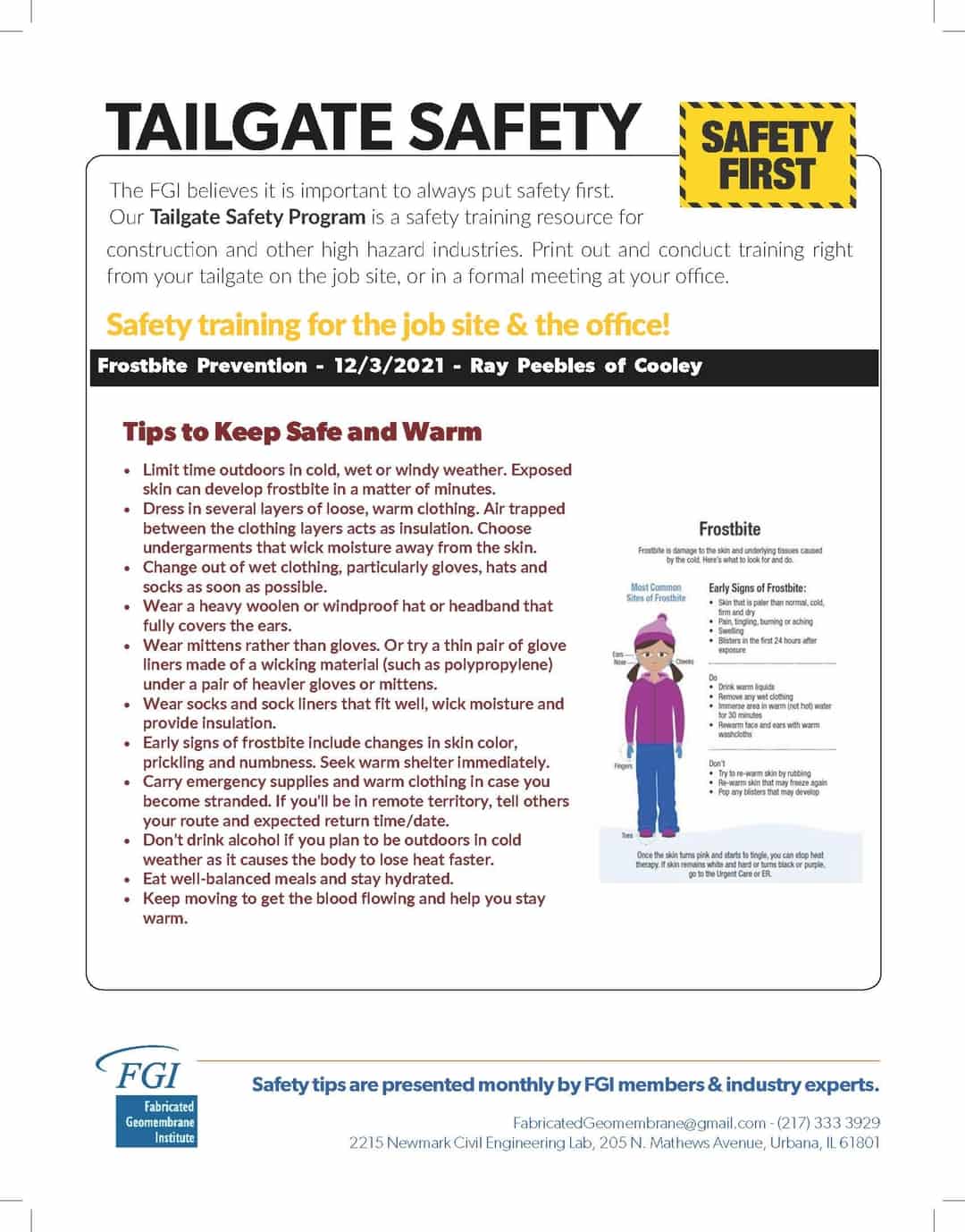 Frostbite Prevention