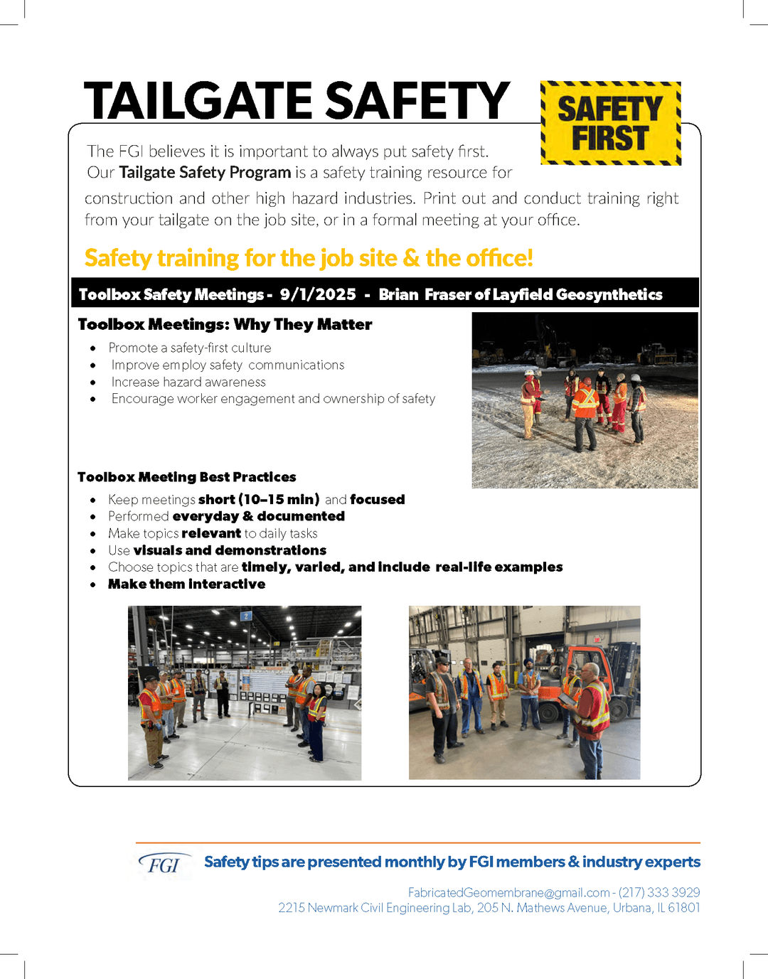 Tailgate Safety Program