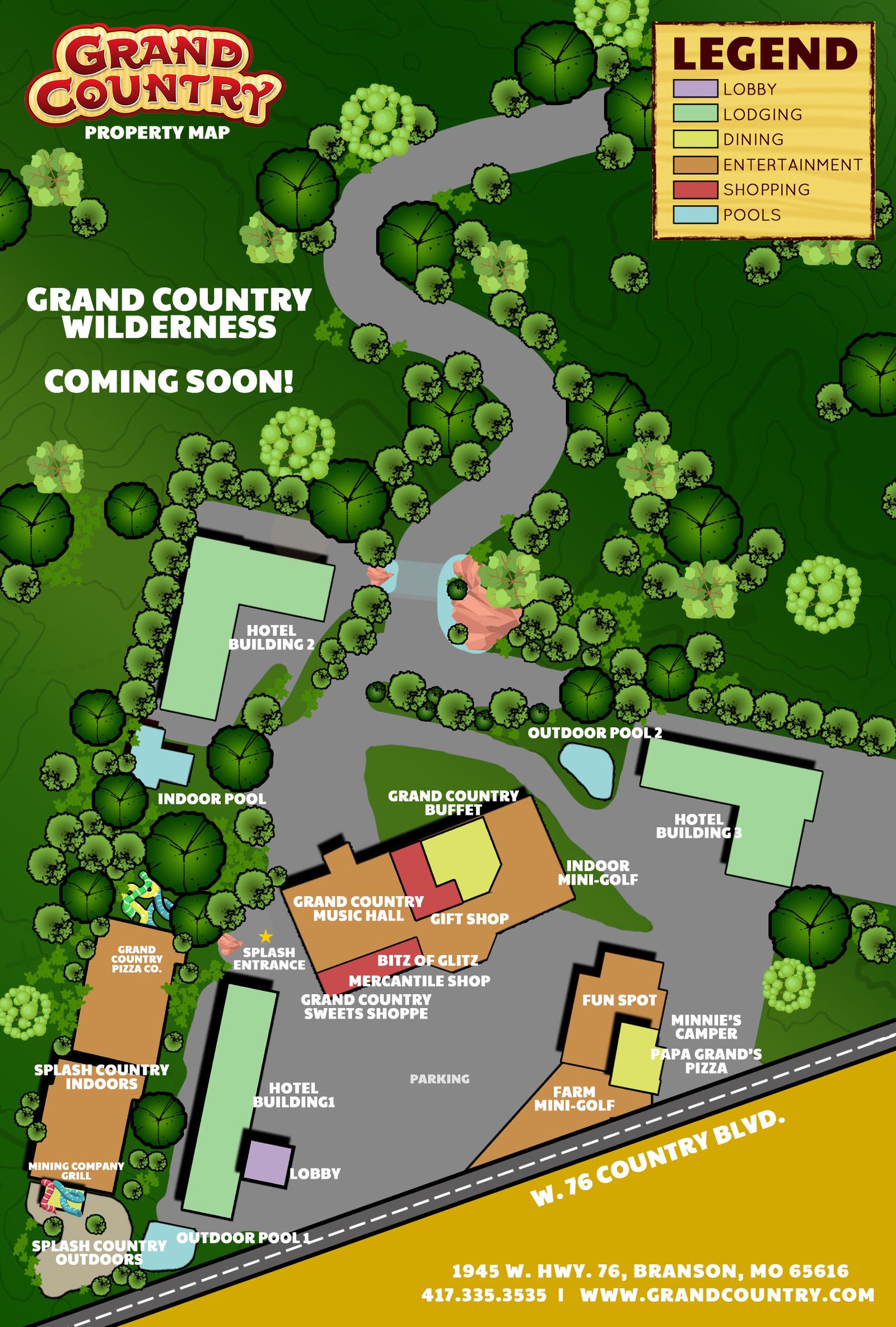 Grand Country Resort Map - Branson, MO
