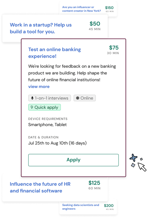 Get paid for surveys, focus groups, and studies | User Interviews