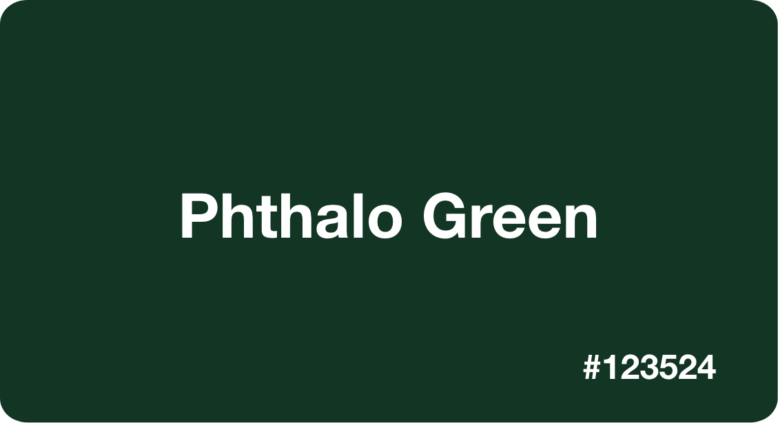 Phthalo Green (#123524): Color Codes & Palettes