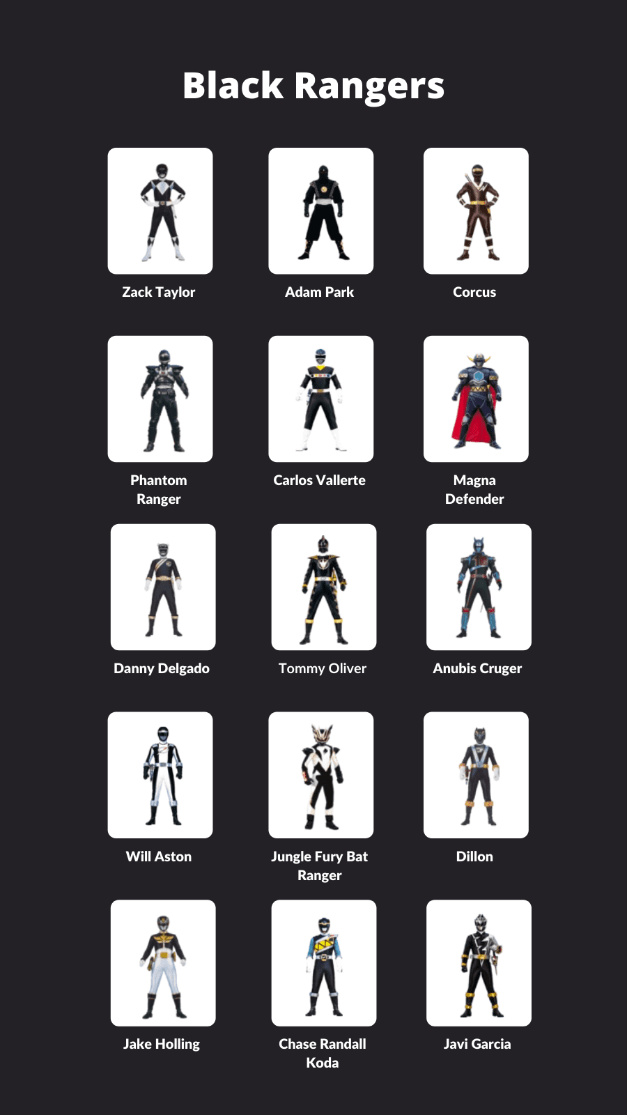 12 Power Rangers Colors Explained - Eggradients.com