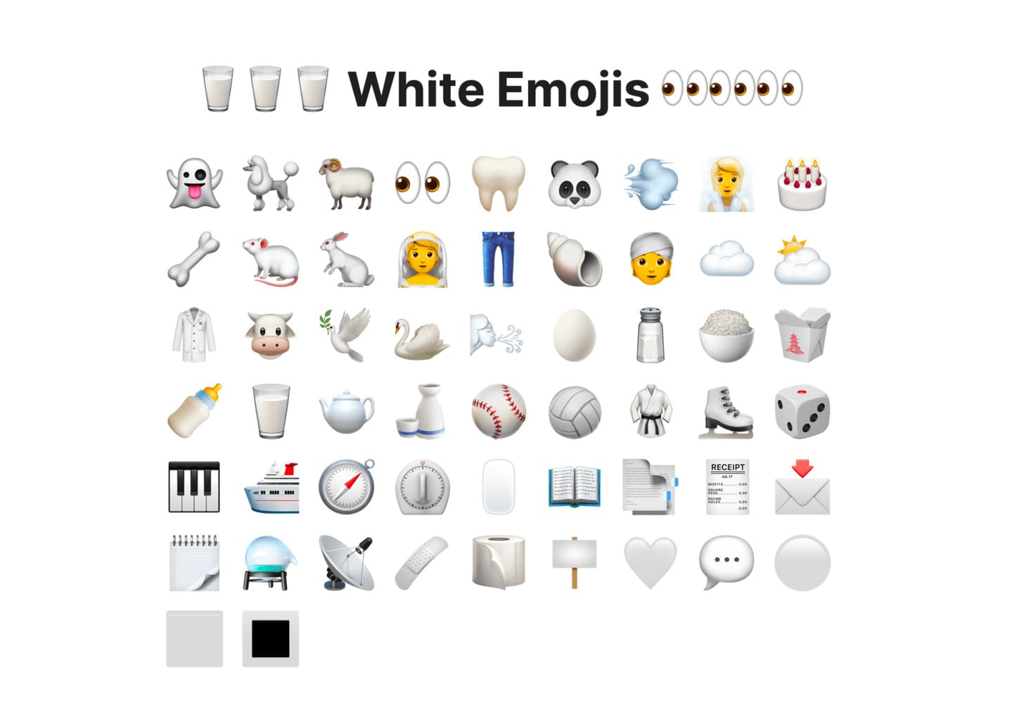 +20 White Emojis Meanings Explained (Copy & Paste] - Eggradients.com