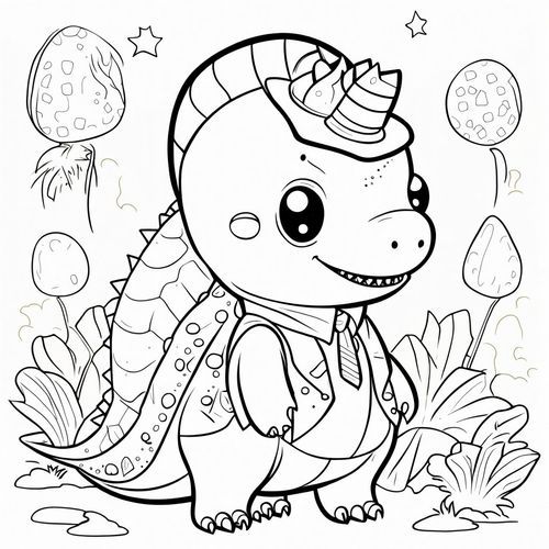 +50 Printable Dinosaur Coloring Pages: Discover Kawaii Dinosaurs ...