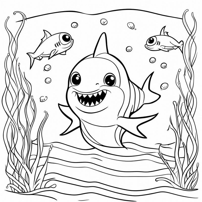 +50 Baby Shark Coloring Pages for Free - Eggradients.com