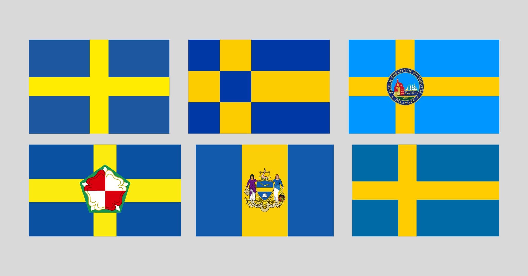 Blue Flag With Yellow Cross: Sweden and other +3 Flags - Eggradients.com