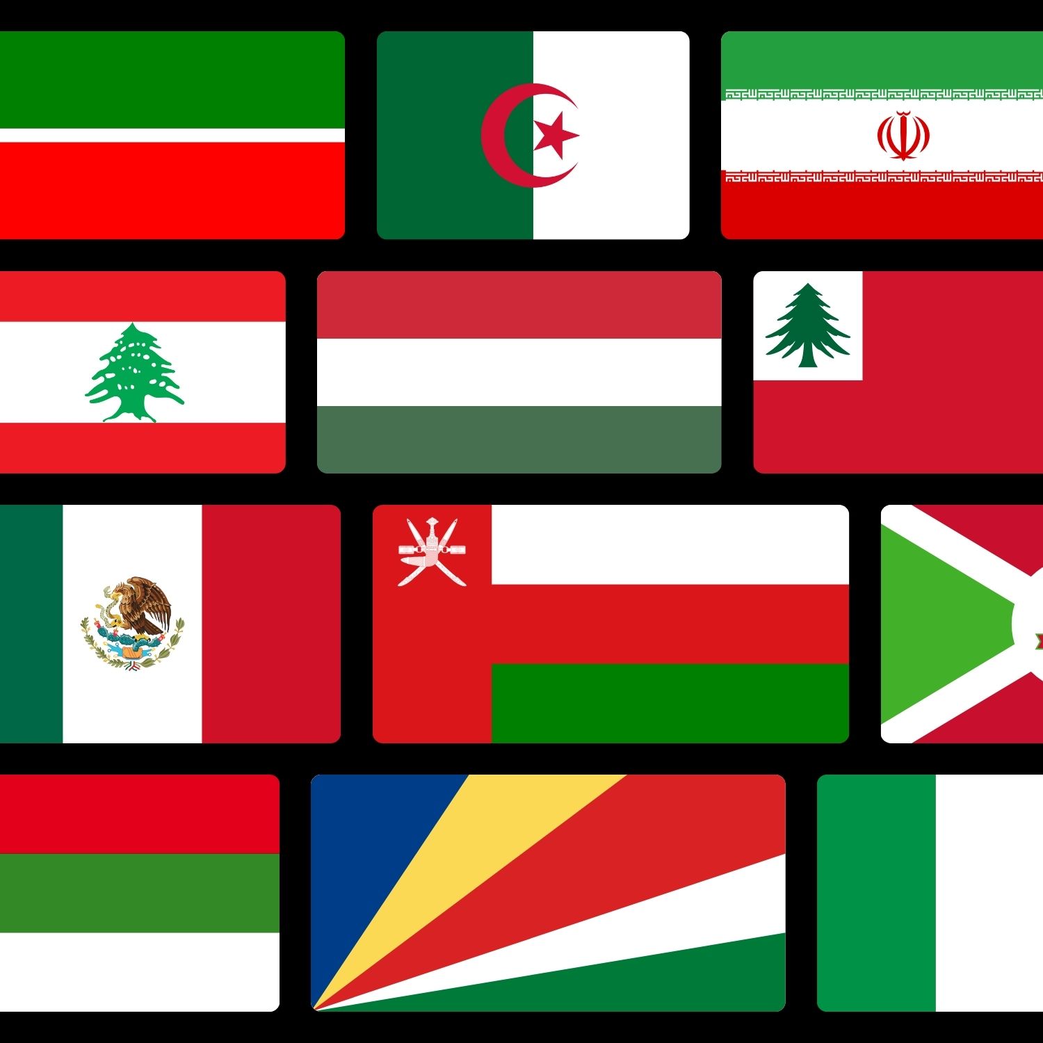 Green White Red Flag: +20 Countries With These Colors - Eggradients.com