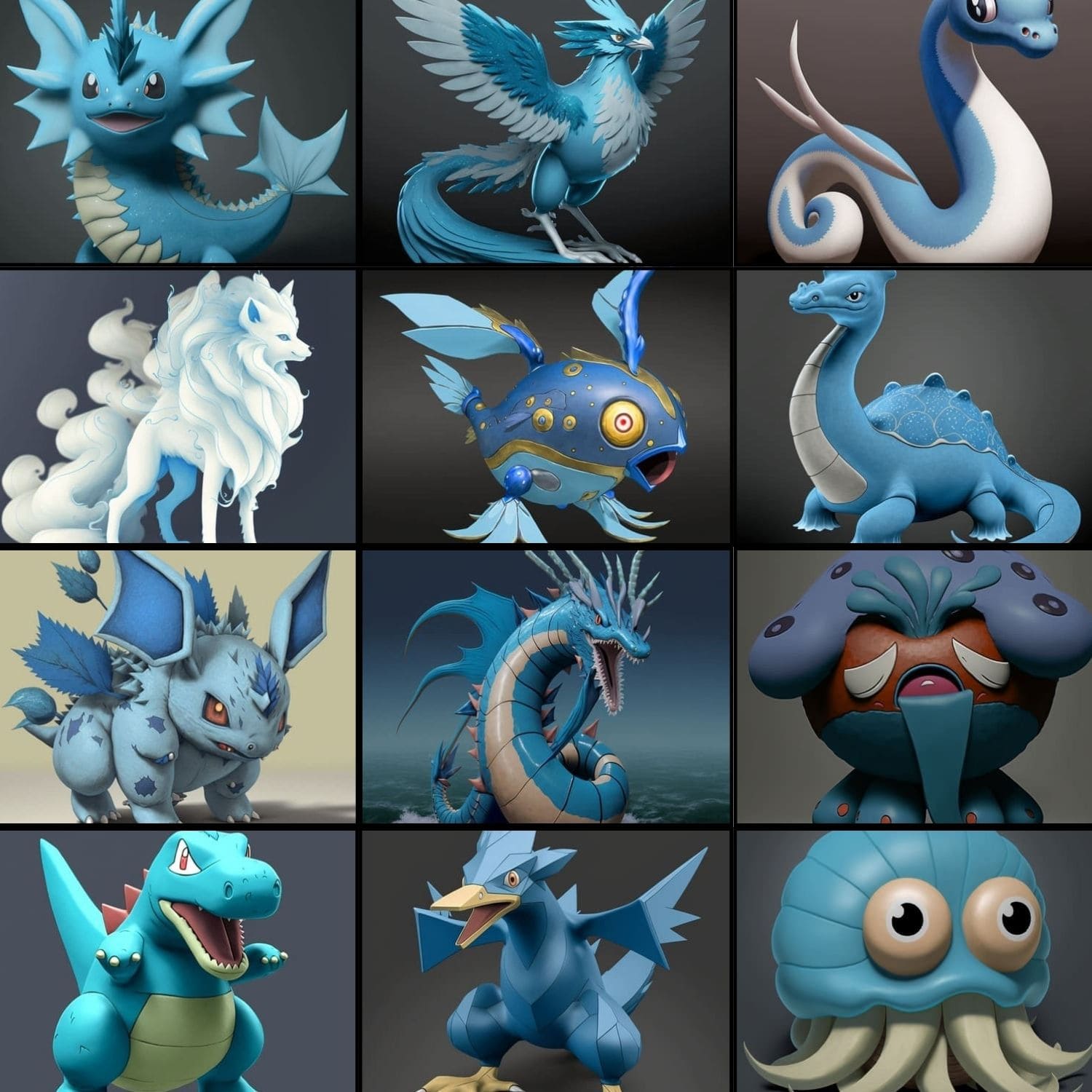 +30 Blue Pokemon Explained (3D Images ) - Eggradients.com