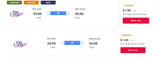 Fits Cargo Schedules, Rates, Booking & Tracking