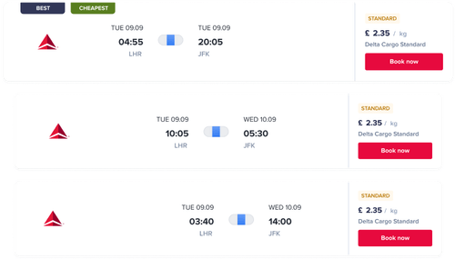 Delta Cargo Schedules, Rates, Booking & Tracking