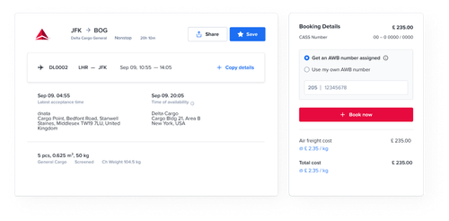Delta Cargo Schedules, Rates, Booking & Tracking