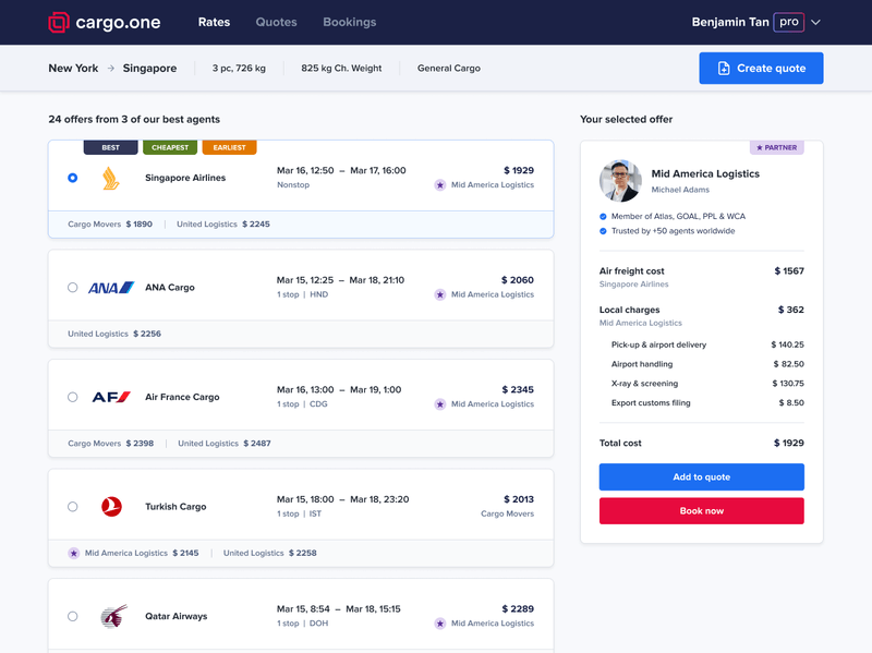 cargo.one | Where shipments are won