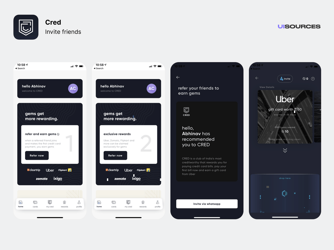 Cred - Onboarding Screenshots | UI Sources