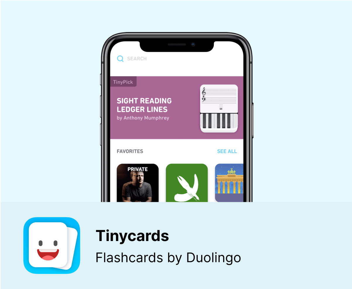 Tinycards - Create a deck of flashcards. Upload images or search the web | UI Sources