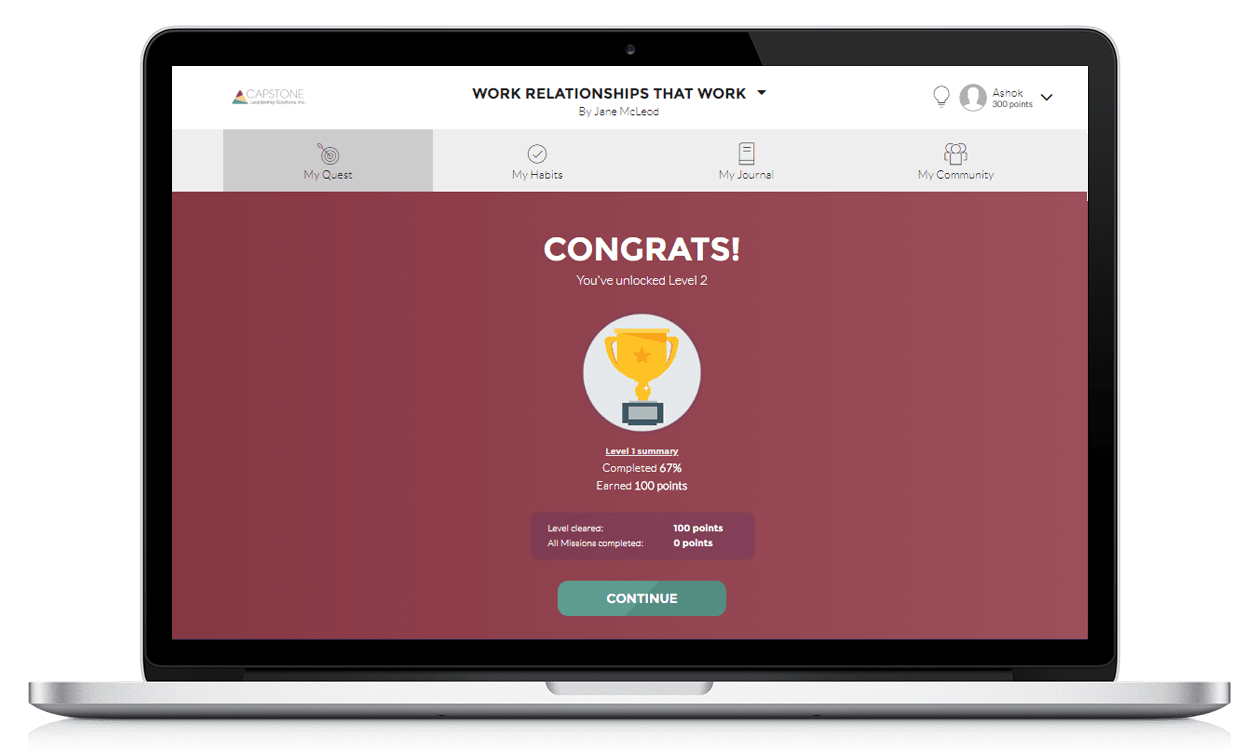 MyQuest AFT Learning Model: Action, Feedback, Triggers