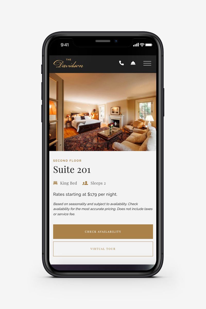 The Davidson Hotel - Hotel Website | SDG