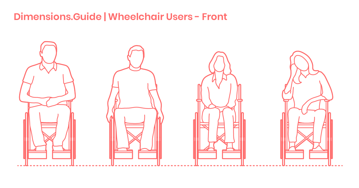 Wheelchair Users - Front Dimensions & Drawings | Dimensions.com