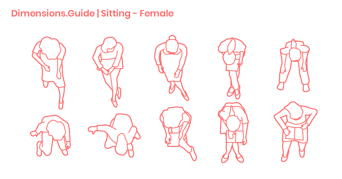 Sitting - Female (Plan) Dimensions & Drawings | Dimensions.com