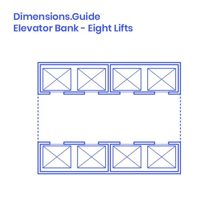 Eight Lift Elevator Bank Dimensions & Drawings | Dimensions.com
