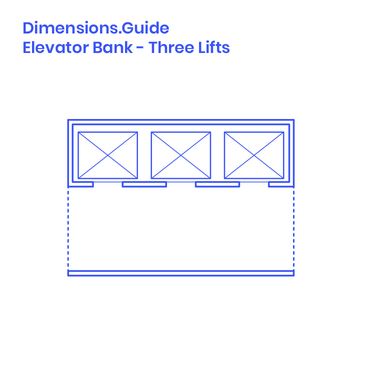 Three | Triple Lift Elevator Bank Dimensions & Drawings | Dimensions.com