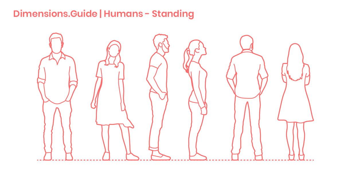People Standing Dimensions & Drawings | Dimensions.com
