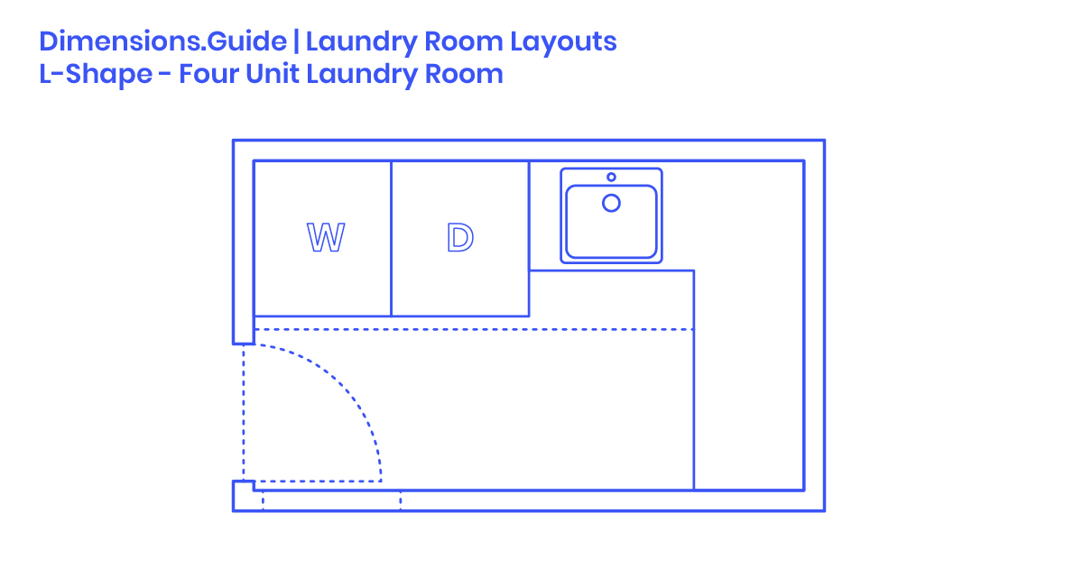 L-Shape Laundry Room - Four Unit Layout Dimensions & Drawings ...