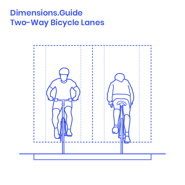 Two-Way Bicycle Paths Dimensions & Drawings | Dimensions.com