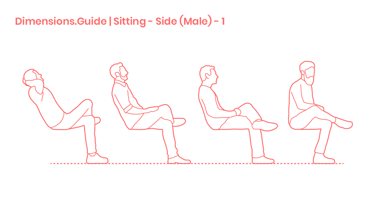 Sitting - Male (Side) - 1 Dimensions & Drawings | Dimensions.com