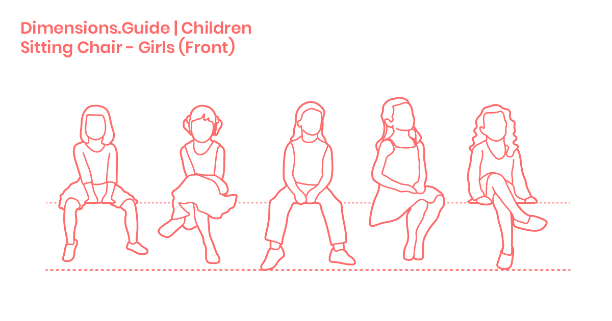 Sitting Chair - Girls (Front) Dimensions & Drawings | Dimensions.com