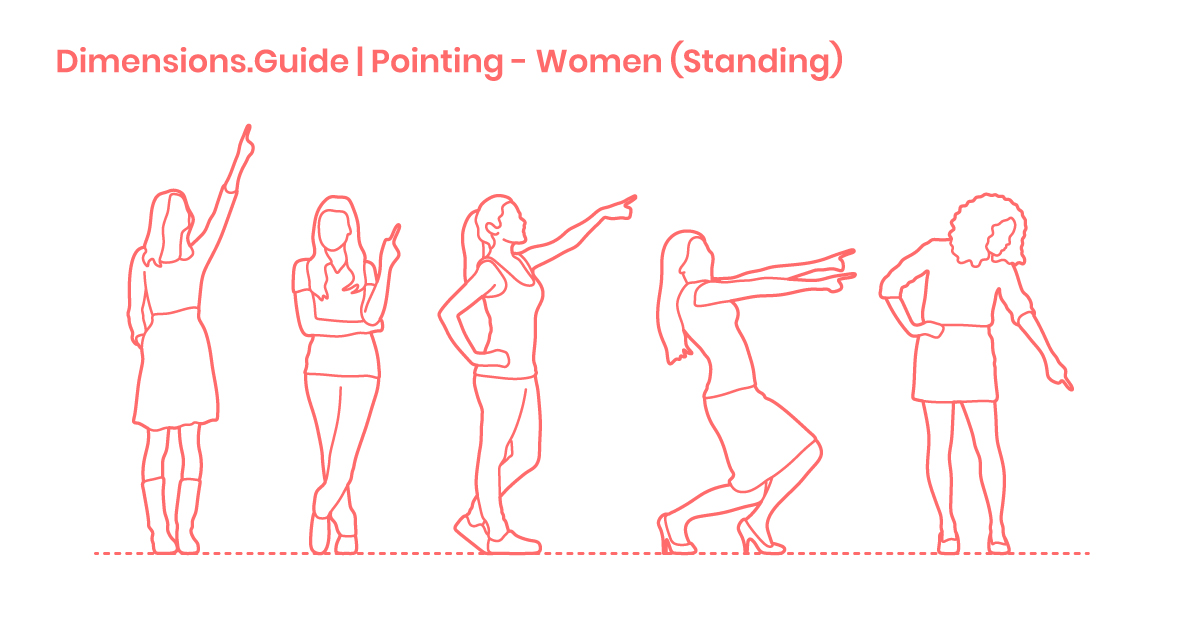 Pointing - Women (Standing) Dimensions & Drawings | Dimensions.com