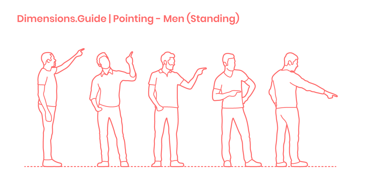 Pointing - Men (Standing) Dimensions & Drawings | Dimensions.com