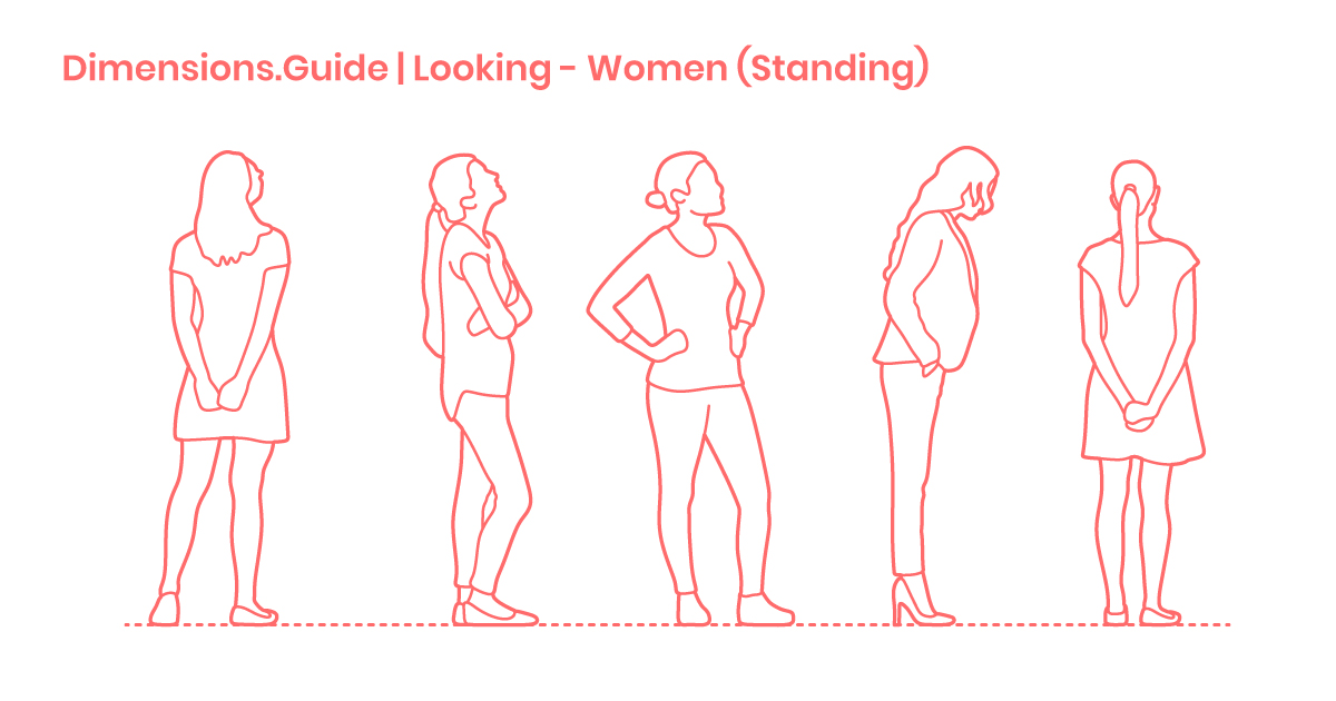 Looking - Women (Standing) Dimensions & Drawings | Dimensions.com
