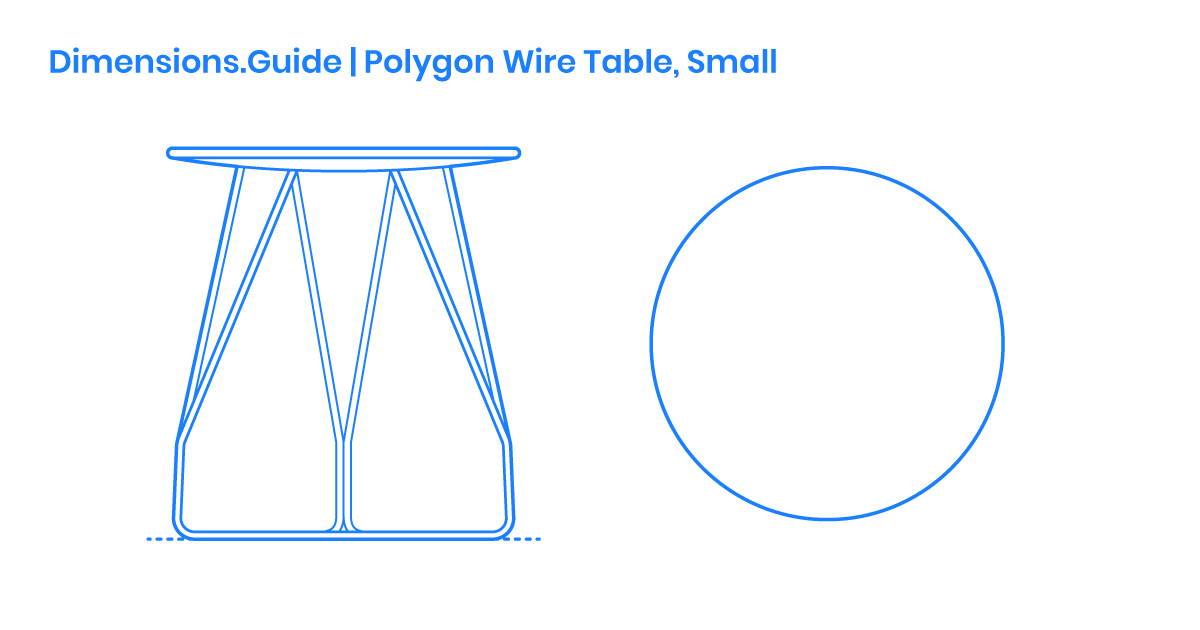 Polygon Wire Table - Small Dimensions & Drawings | Dimensions.com