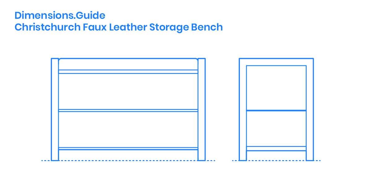 Christchurch Faux Leather Storage Bench Dimensions Drawings Dimensions