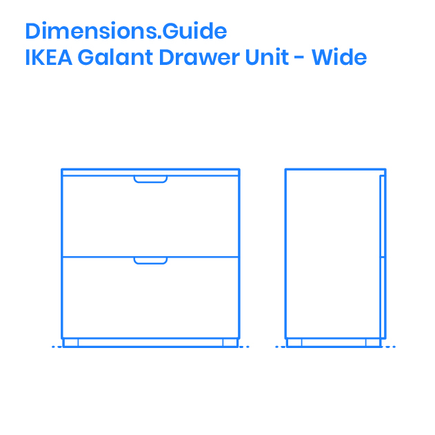 IKEA Galant Drawer Unit - Wide Dimensions & Drawings | Dimensions.com
