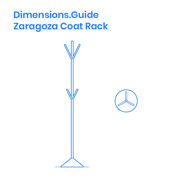 Zaragoza Coat Rack Dimensions & Drawings | Dimensions.com
