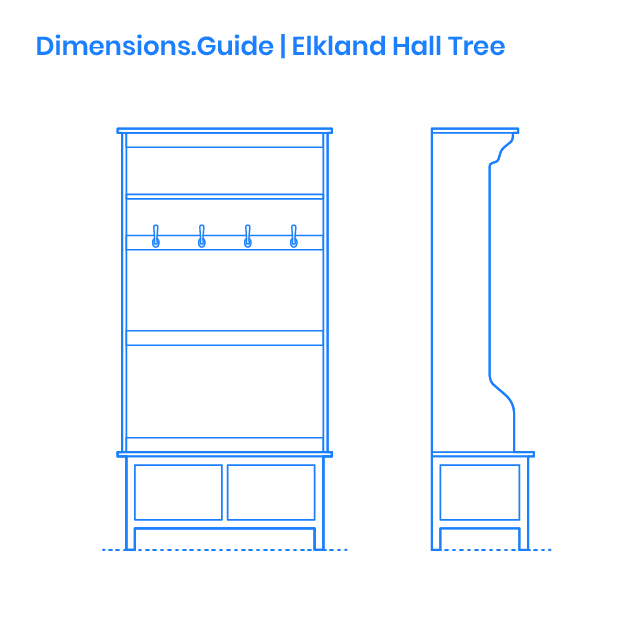 Elkland Hall Tree Dimensions & Drawings | Dimensions.com