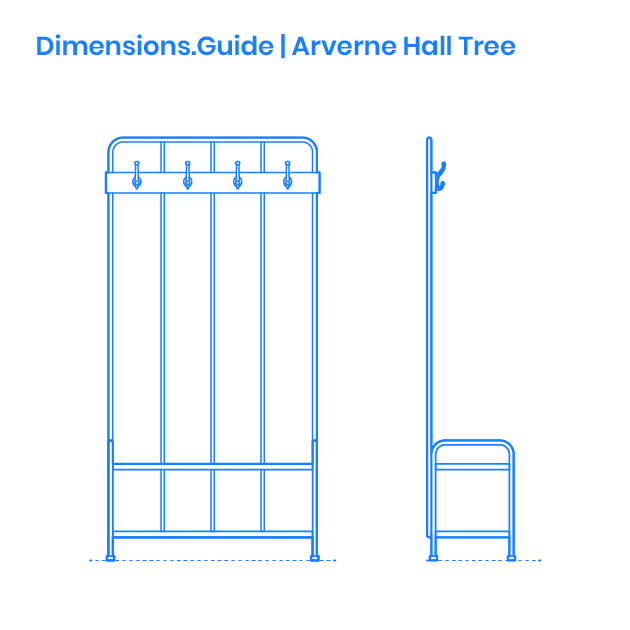 Arverne Hall Tree Dimensions & Drawings | Dimensions.com