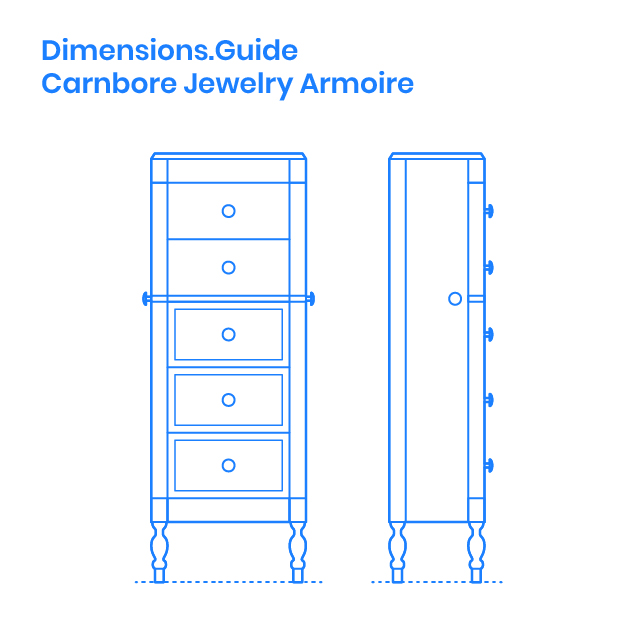Carnbore Jewelry Armoire Dimensions & Drawings | Dimensions.com