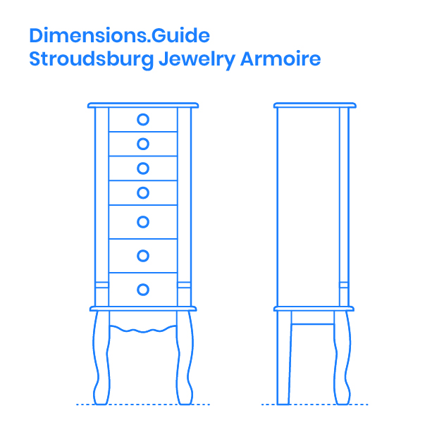 Stroudsburg Jewelry Armoire Dimensions & Drawings | Dimensions.com