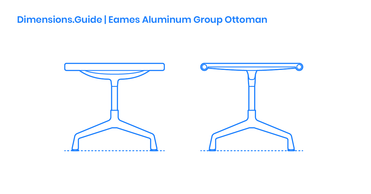 Eames Aluminum Group Ottoman Dimensions & Drawings | Dimensions.com