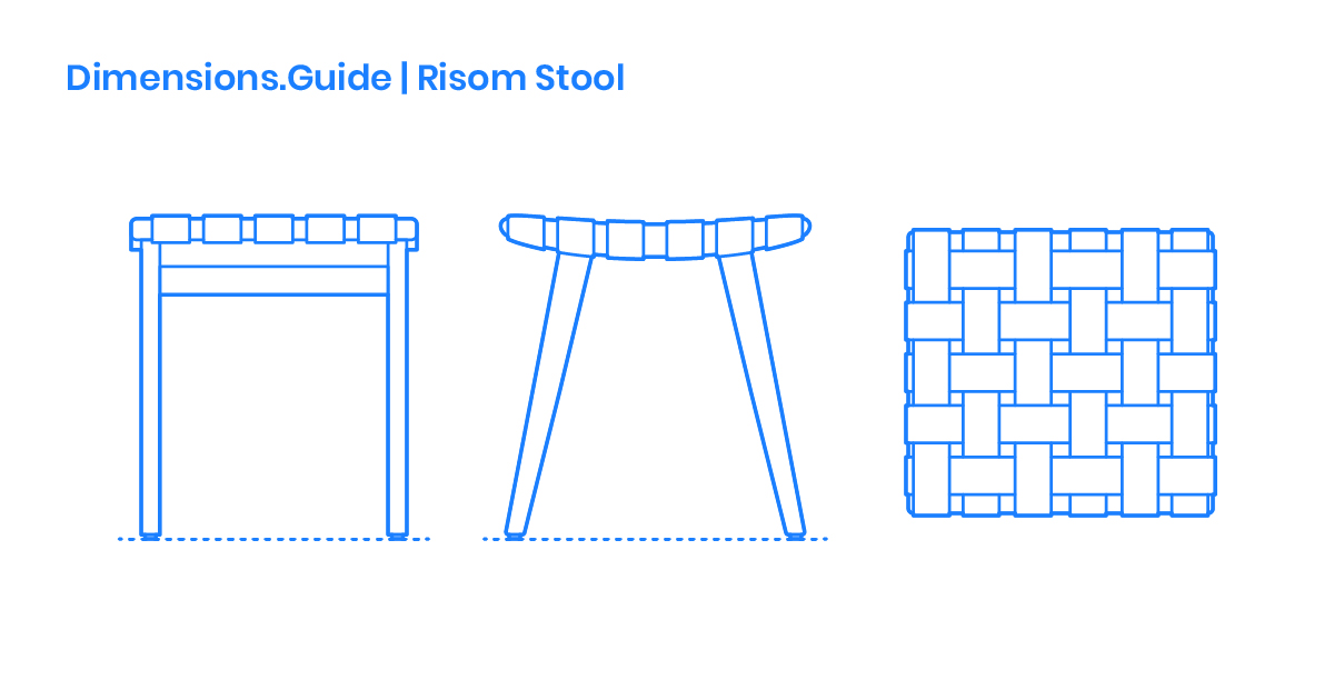 Risom Stool Dimensions & Drawings | Dimensions.com