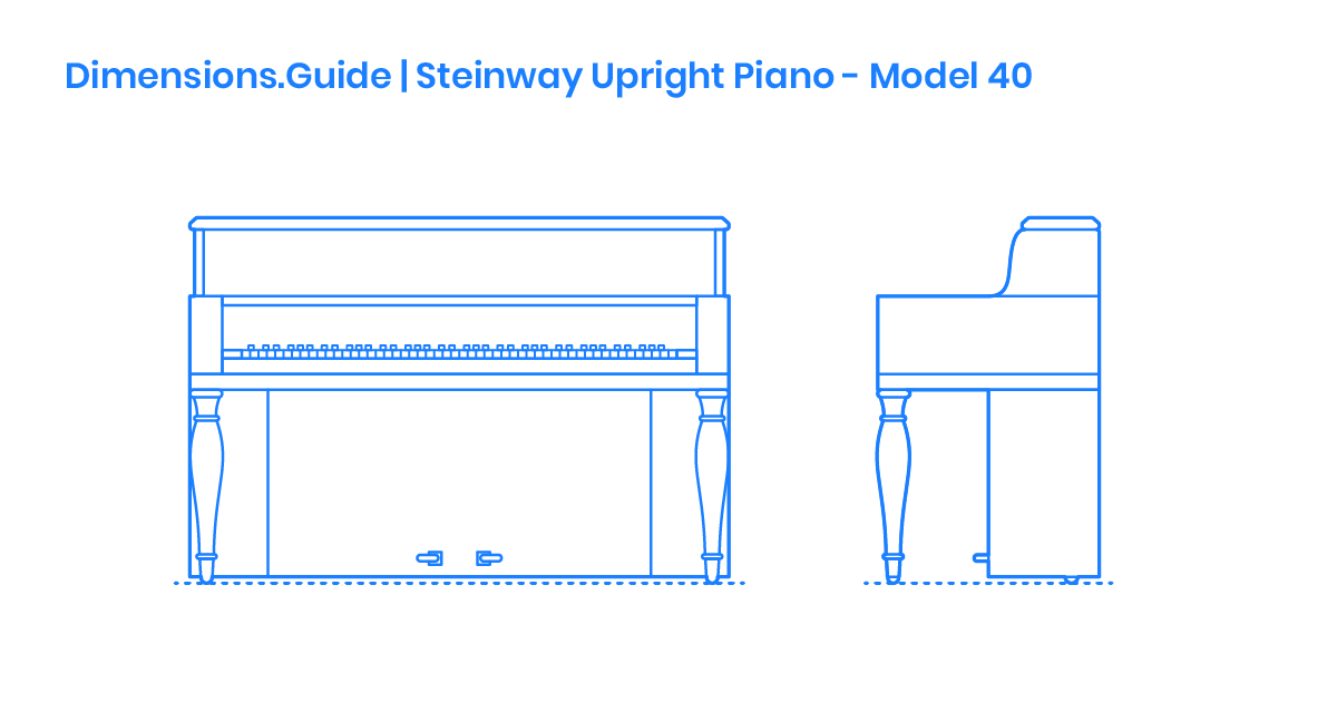 Steinway Upright Piano - Model 40 Dimensions & Drawings | Dimensions.com