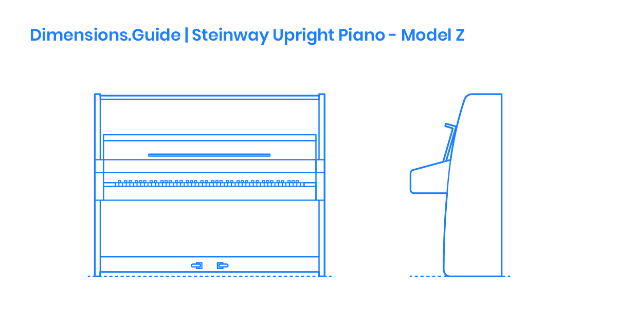 Steinway Upright Piano - Model Z Dimensions & Drawings | Dimensions.com