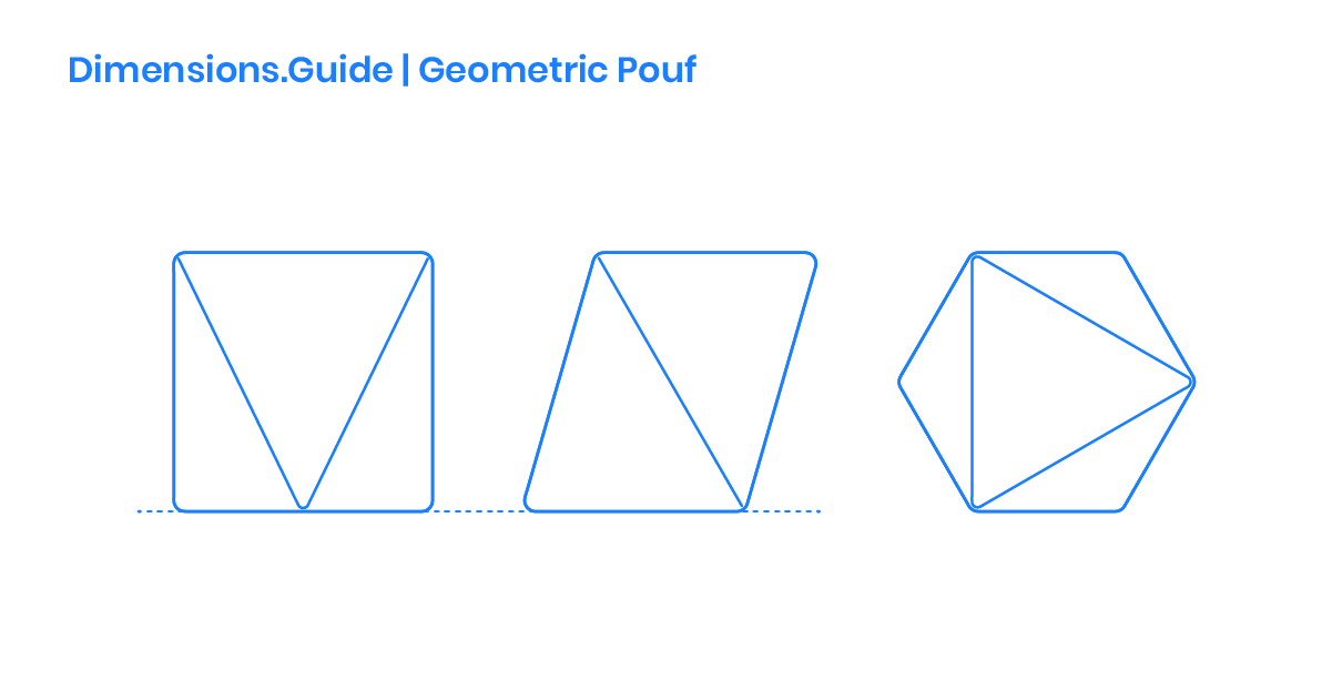Geometric Poufs Dimensions & Drawings | Dimensions.com