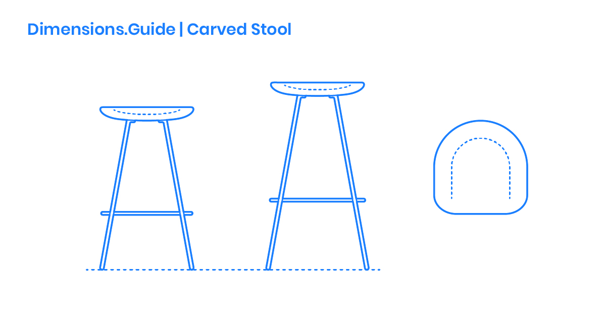 Carved Stool Dimensions & Drawings | Dimensions.com